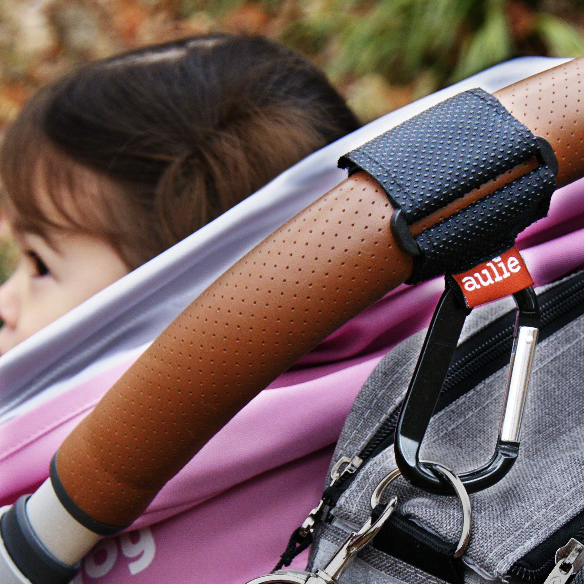 Aulie Stroller Hooks-2 Pack of Baby Stroller Organizer Non-Slip Adjustable Multi-Purpose Hooks, Hanger Clips for Diaper Bags, Groceries, Purse
