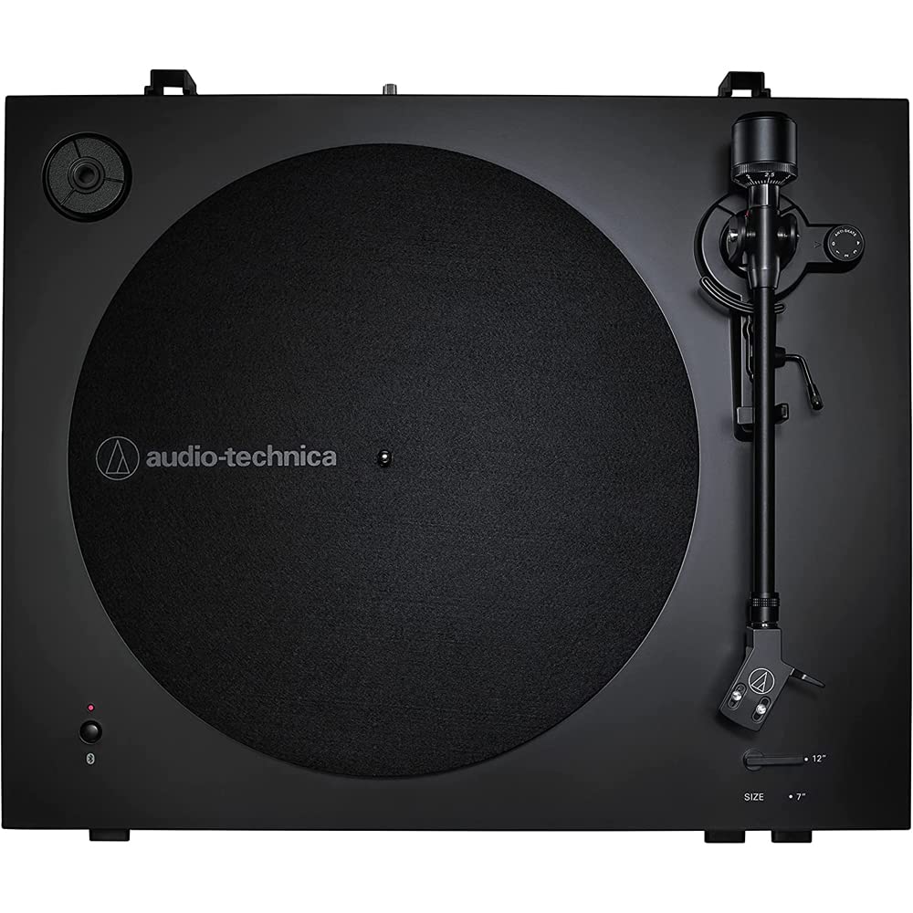Audio Technica AT-LP3XBT-BK Fully Automatic Wireless Belt-Drive Turntable, Black Bundle with Deco Gear 12" Turntable Platter Mat, Vinyl Record Cleaning Fluid System with Brush & Microfiber Cloth