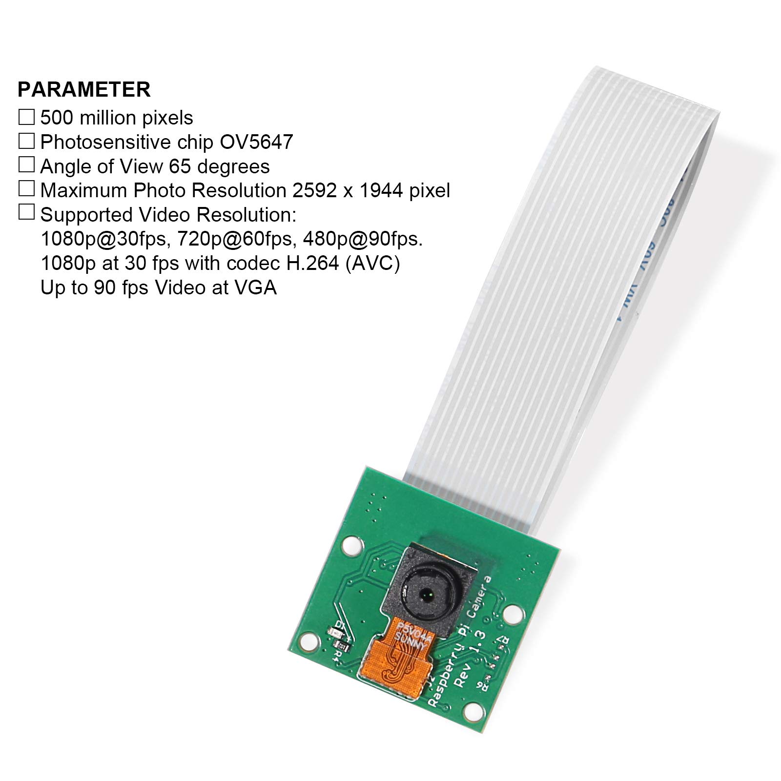 ALAMSCN for Raspberry Pi 4 Mini Camera 5MP 1080p OV5647 Sensor Video Webcam Module for Raspberry Pi 4B, 3B+, 3B, 2B, Pi Zero & W