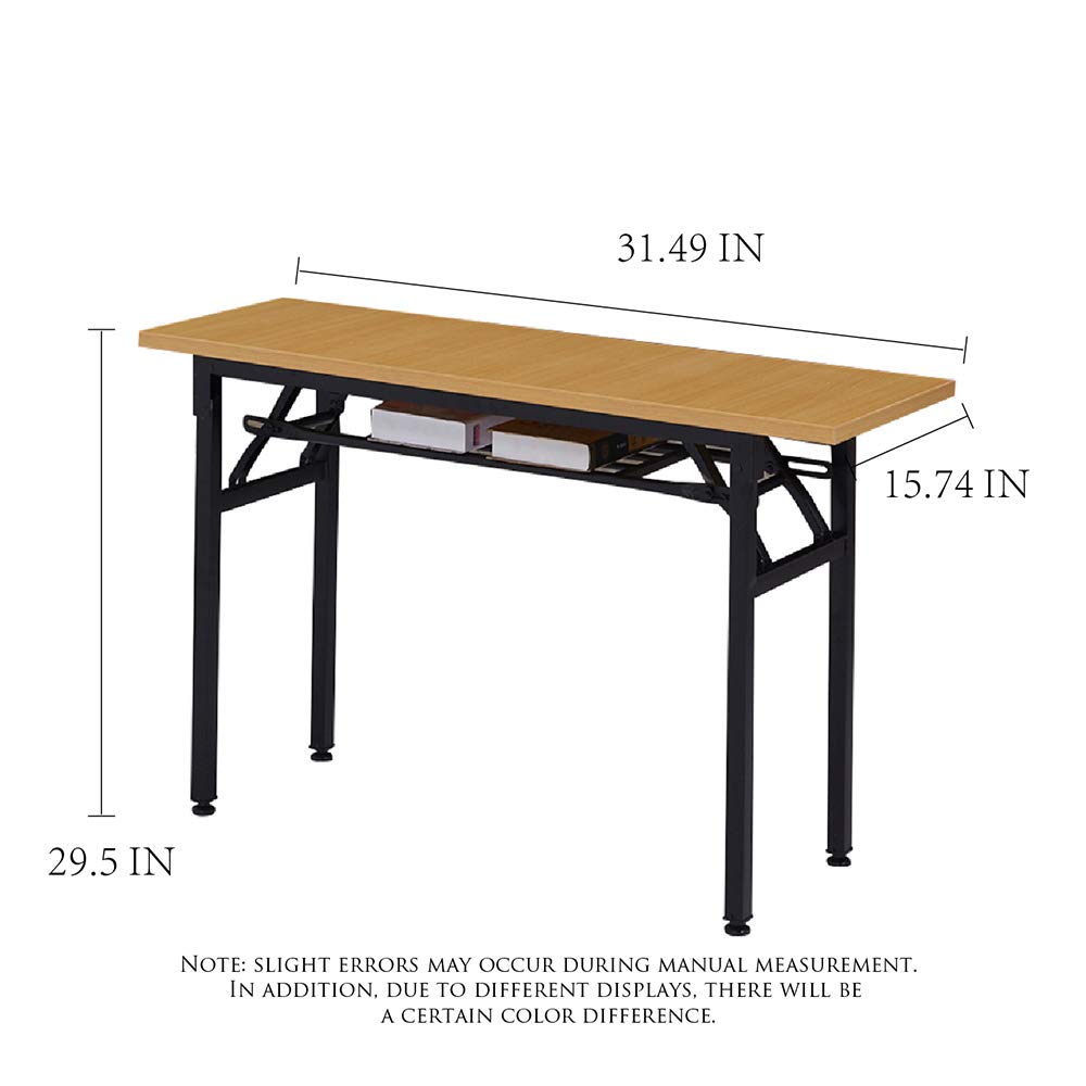ANGIEHAIE Folding Computer Desks Home Office for PC/Laptop Small Student Writing Desk with Storage Drawer Without Assembly, Yellow