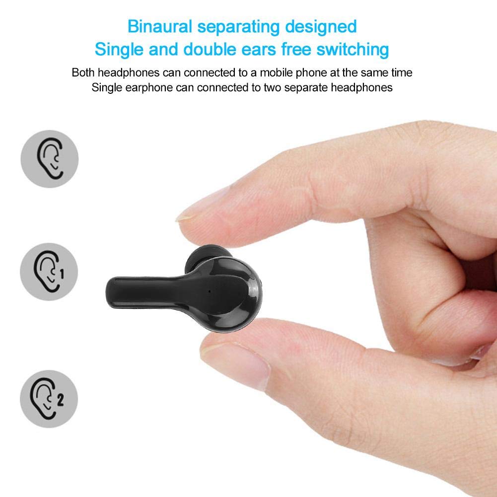 Annadue R3 Bluetooth V5.0 Headphone, Wireless IPX4 Waterproof Earphone, in-Ear Sports Headphone with Intelligent Digital Display, Noise Reduction, Plastic Black(Black)