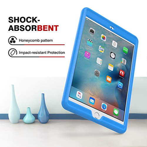 MoKo Case Fit iPad Mini 3/2/1- Light Weight Shock Proof Soft Silicone Back Cover [Kids Friendly] Fit iPad Mini 1 (2012), iPad Mini 2 (2013), iPad Mini 3 (2014), Blue