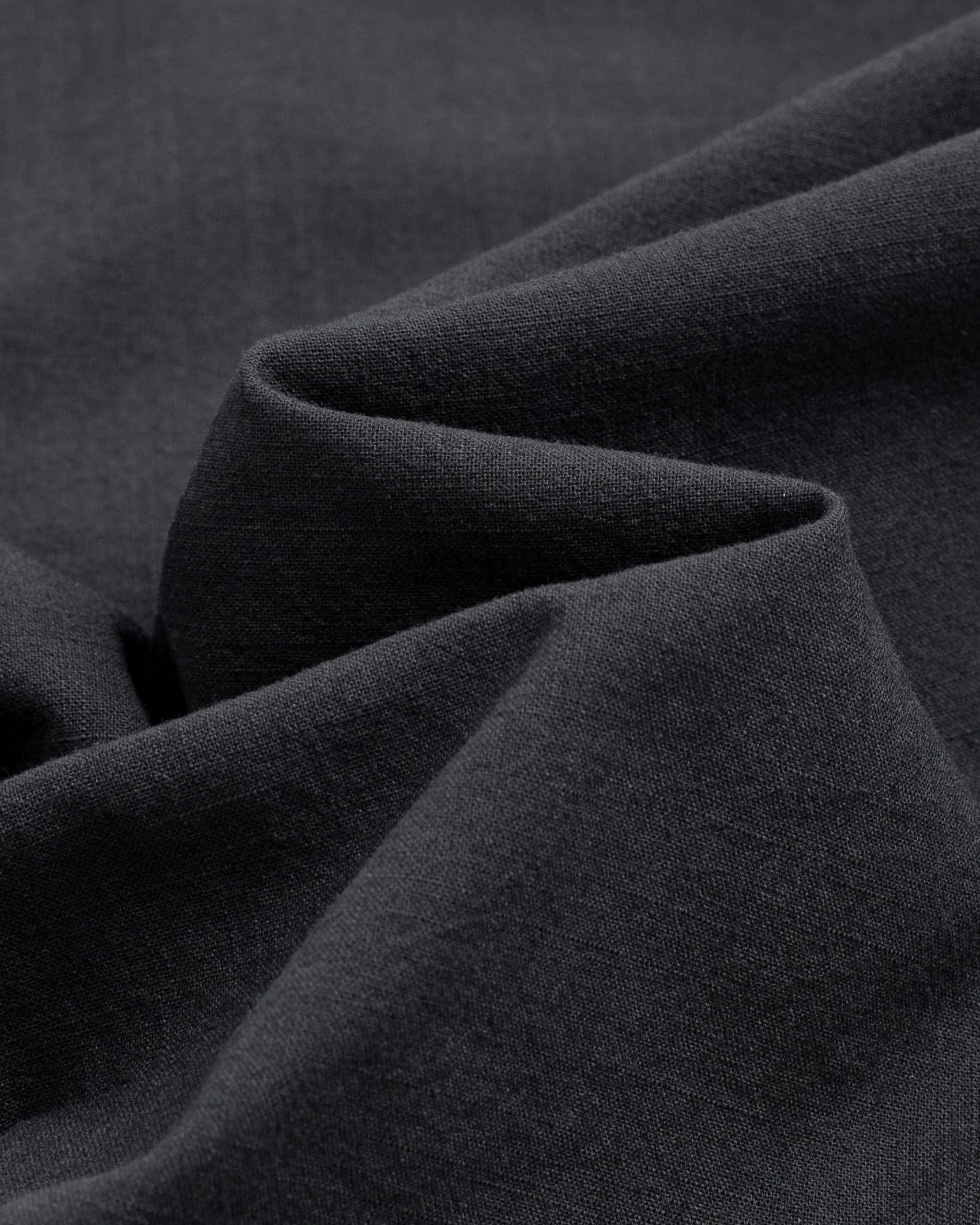 Alimens & Gentle Men's Cotton Linen Shirts Long Sleeve Button Down Shirt Band Collar Beach Shirts Black