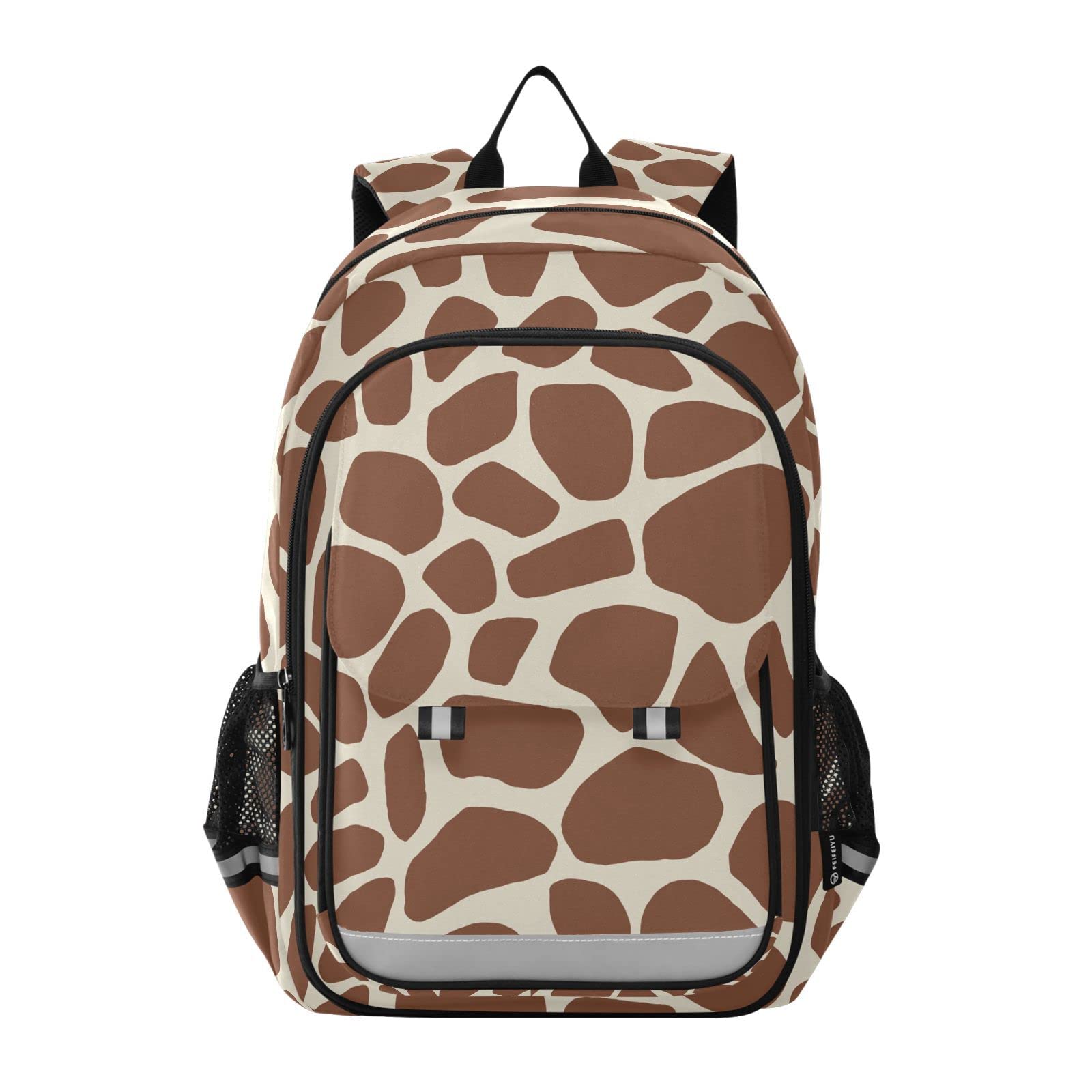 ALAZA Giraffe Cow Print Animal Brown Spot Laptop Backpack Purse for Women Men Travel Bag Casual Daypack with Compartment & Multiple Pockets