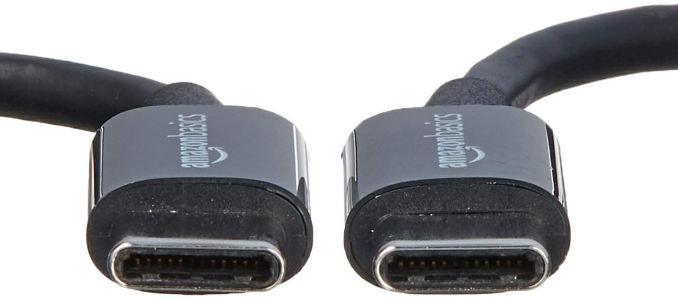 Amazon Basics USB Type-C to USB Type-C 2.0 Cable - 9-Foot, Black, 5-Pack