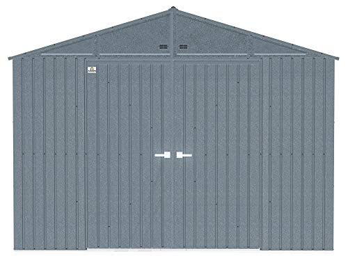 Arrow Shed Elite 10' x 8' Outdoor Lockable Steel Storage Shed Building, Anthracite