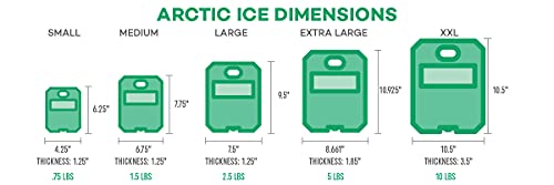 Artic Ice Alaskan Series, Long Lasting Reusable Ice Pack, XX-Large, 10 lbs, Green