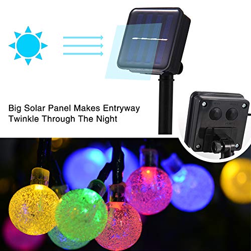 Aoile 6.5M 30LED Solar-Powered Bubble String Lights Night Light Garden Home Party Bar Decoration Warm White