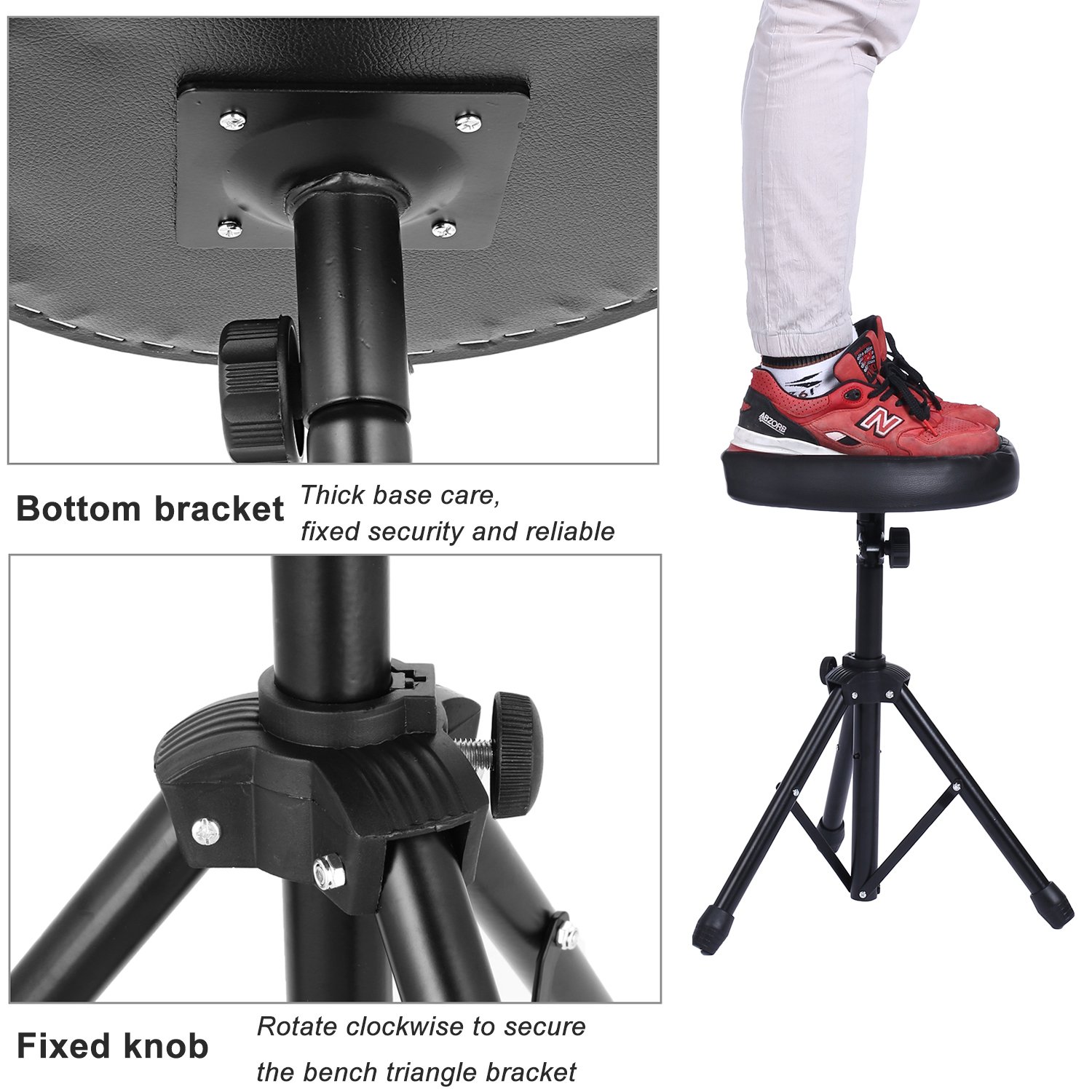 Anfan Universal Drum Throne Adjustable Padded Drum Stool with Anti-Slip Feet for Adults and Kids
