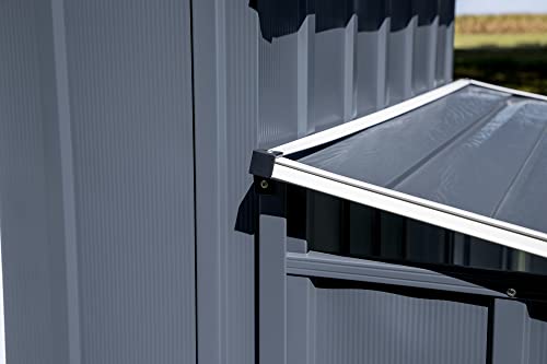 Arrow Sheds 10' x 5' Galvanized Steel 3-in-1 Pad-Lockable Outdoor Utility Storage Shed, Anthracite