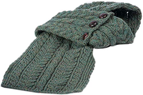 Aran Irish Scarf Woollen Mills Green