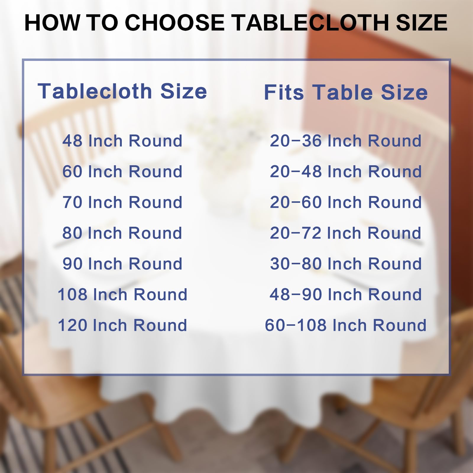 GFCC 48 Inch Round Tablecloth - Round Polyester Tablecloth Round Table Cover Table Cloth for Event Wedding Birthday Party Banquet Restaurant, White