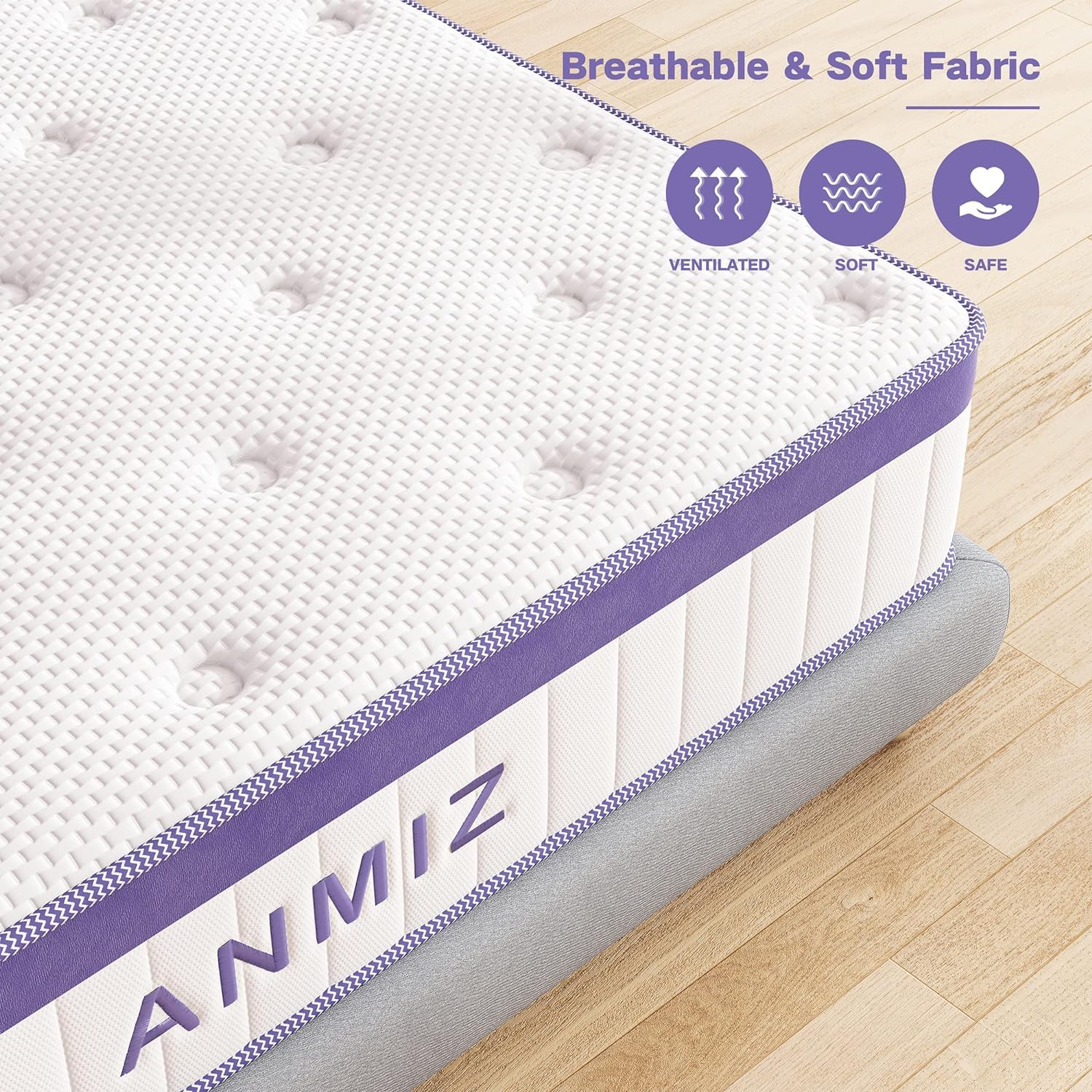 ANMIZ Full Size Mattress, 10 inch Hybrid Memory Foam Full Mattress in a box, Double Mattress Medium Firm and Pocket Spring, Sleep Supportive & Pressure Relief, 10 inch Mattresses Full (75"x54"x10.5")