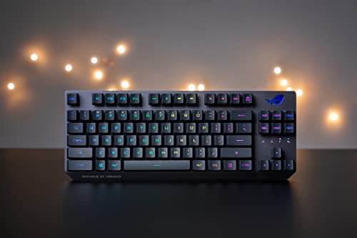 ASUS ROG Strix Scope RX TKL Wireless Deluxe - 80% Gaming Keyboard, Tri-Mode Connectivity (2.4GHz RF, Bluetooth, Wired), ROG RX Red Optical Mechanical Switches, PBT Keycaps, RGB, Wrist Rest, Black