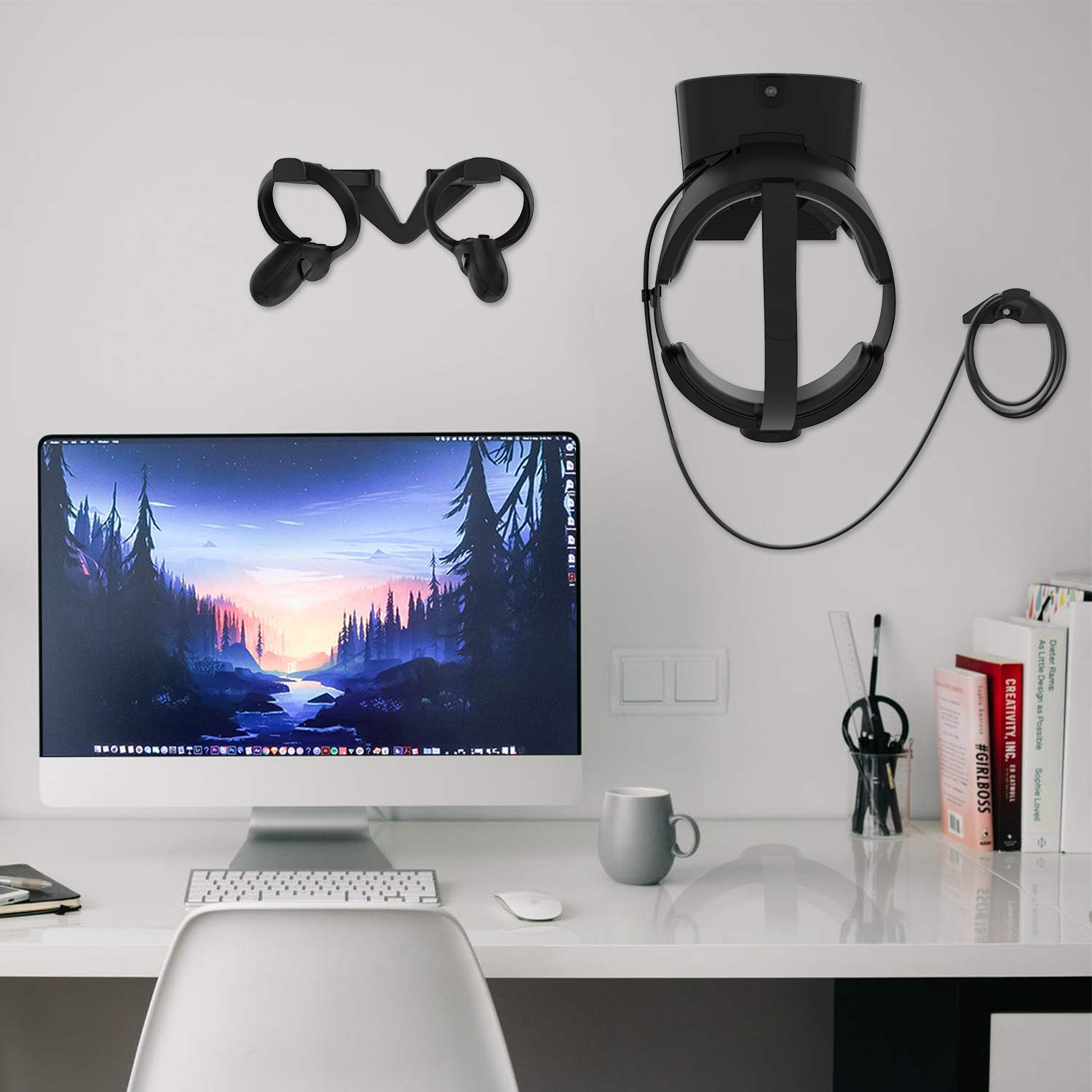 AMVR VR Wall Hook Stand for Oculus Rift S Headset and Touch Controllers
