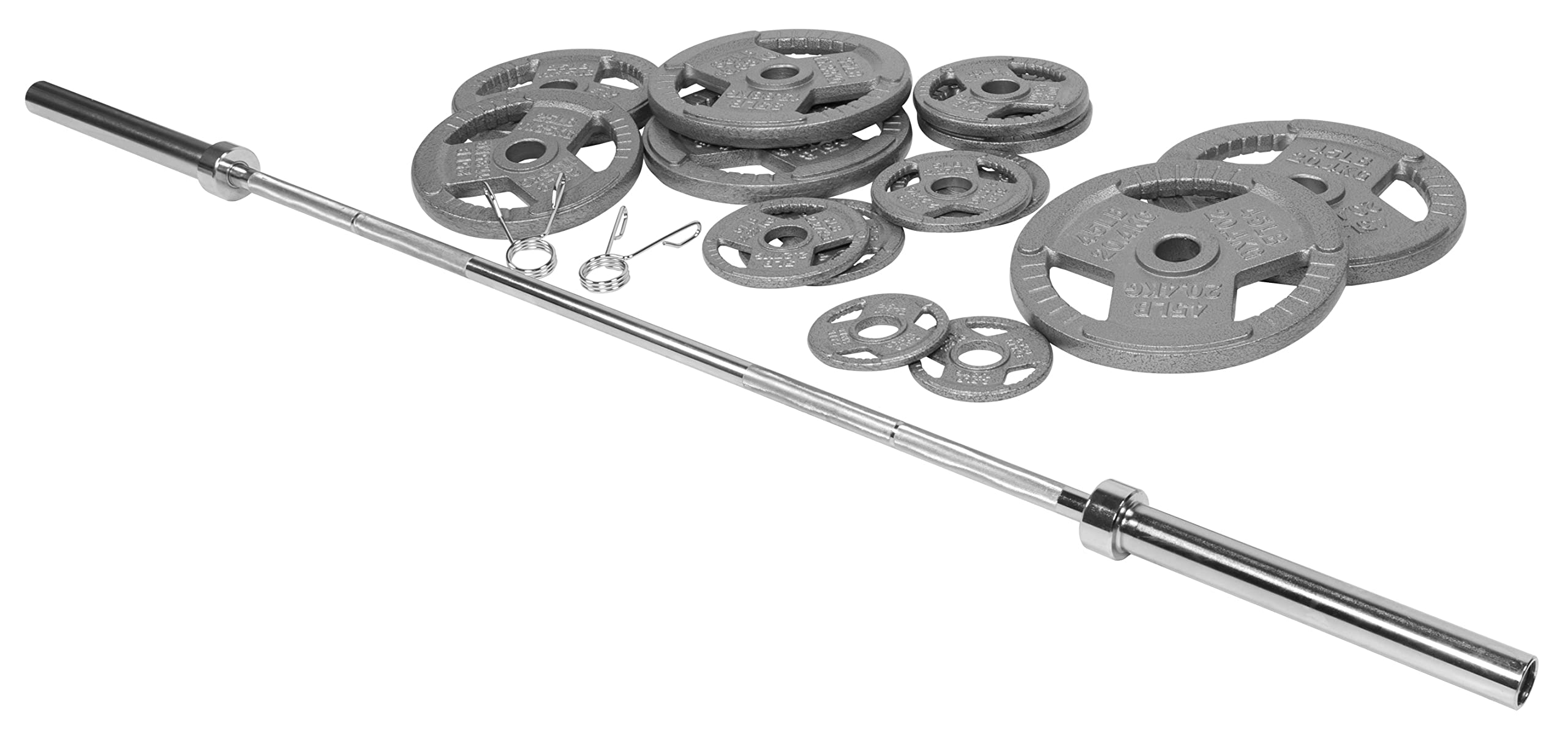 BalanceFrom Cast Iron Olympic Weight Including 7FT Olympic Barbell, 300-Pound Set, Multiple Packages
