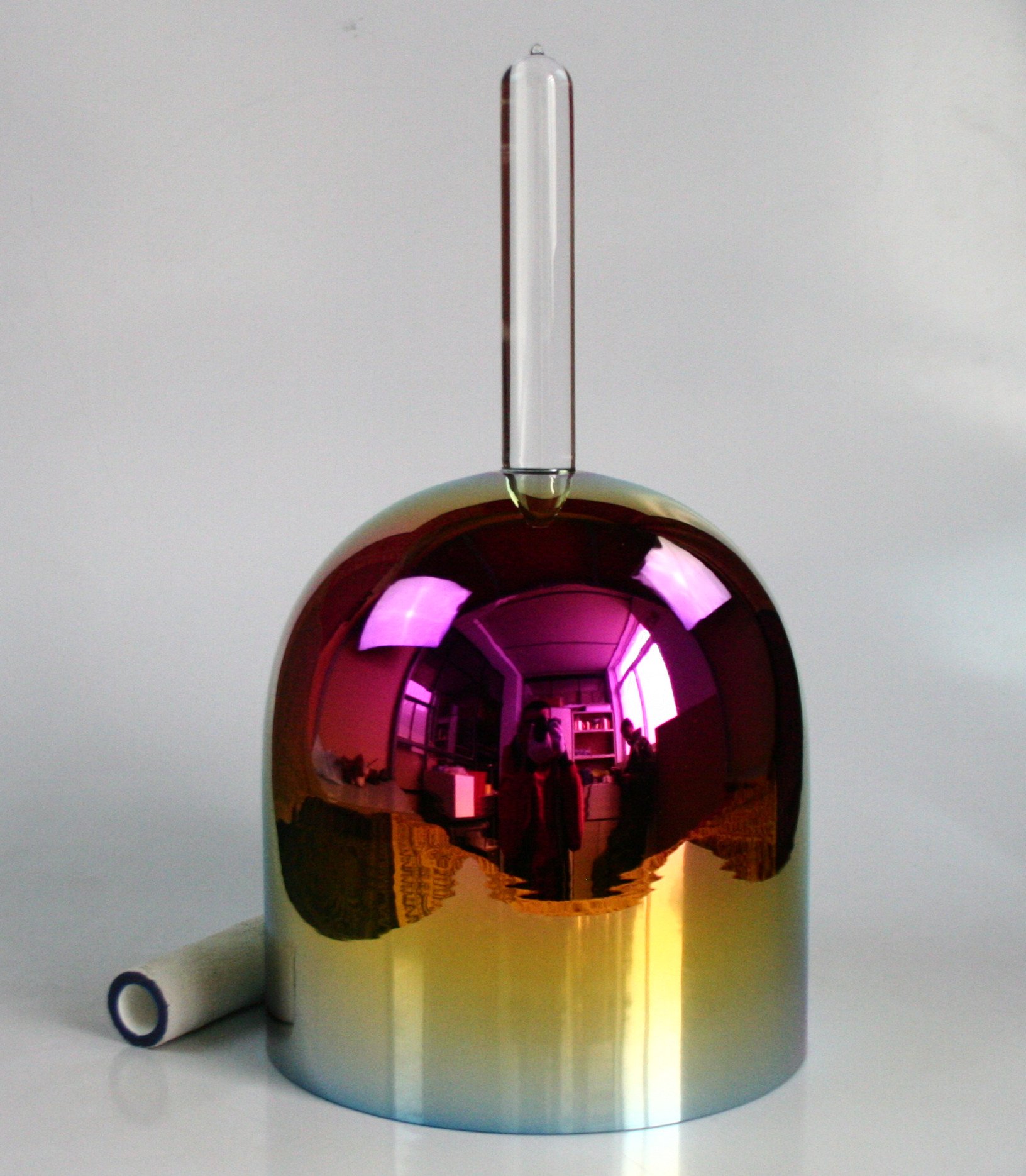 Colorful Crystal Singing Bowl With Handle Note B 4th Octave 5"