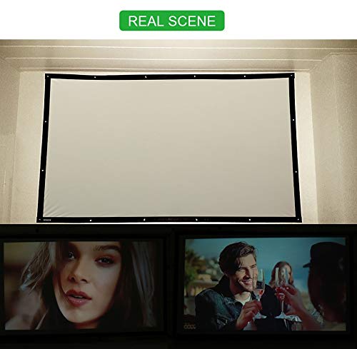 APAINI 16:9 Foldable 120 inch Projector Screen PVC Fabric Projection Screen for Education Office Home Theater Outdoor Cinema