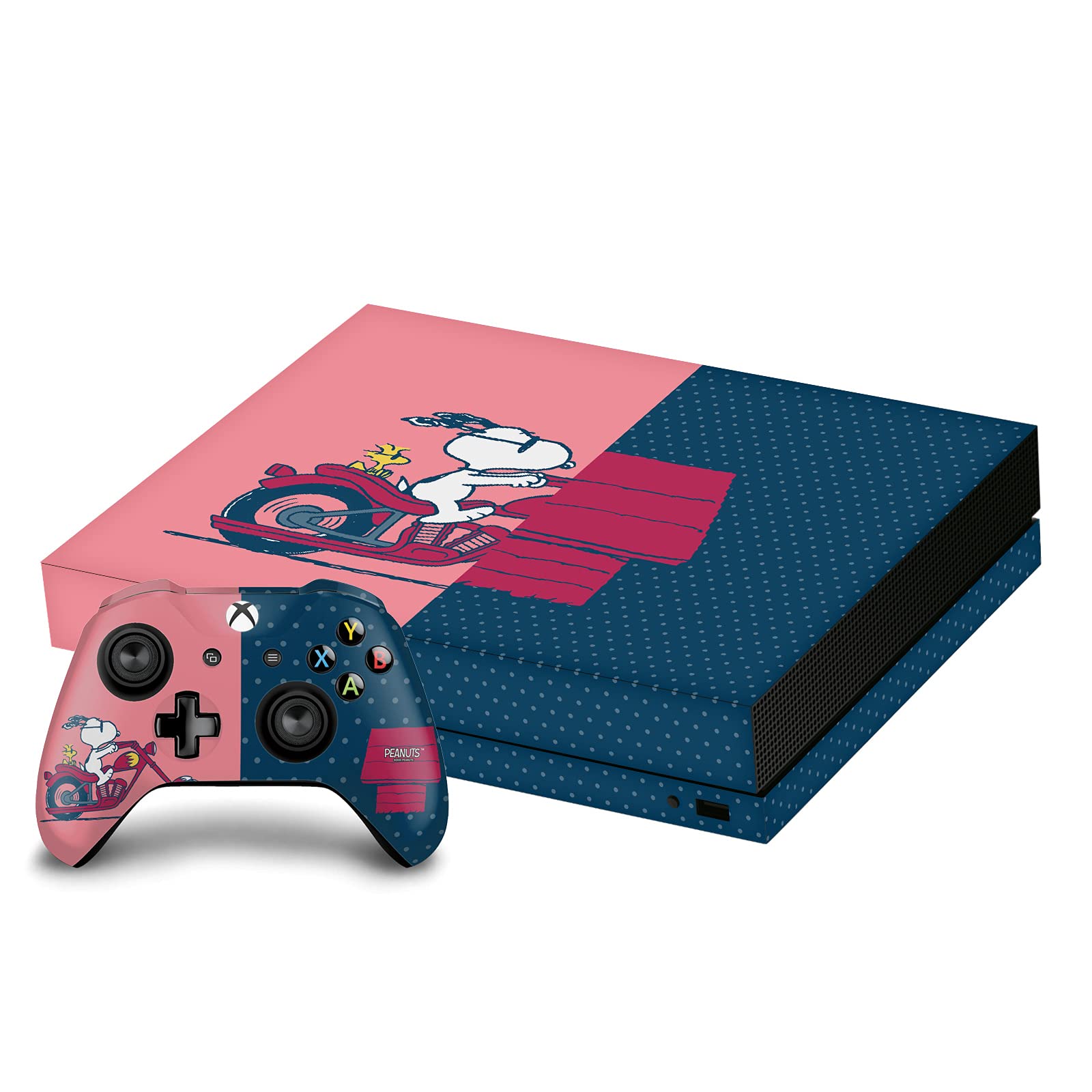 Head Case Designs Officially Licensed Peanuts Snoopy & Woodstock Character Graphics Vinyl Sticker Gaming Skin Decal Cover Compatible With Xbox One X Console and Controller Bundle