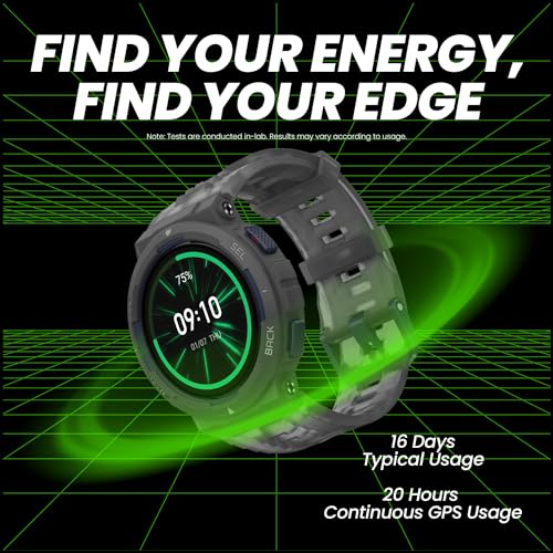 Amazfit Active Edge Smart Watch 46 mm, Rugged Sport & Fitness Watch, GPS, AI Health SCoach for Outdoor, Workouts & Exercise, 16 Days Battery, 130+ Sports Modes, Android iPhone Compatible, Mint Green