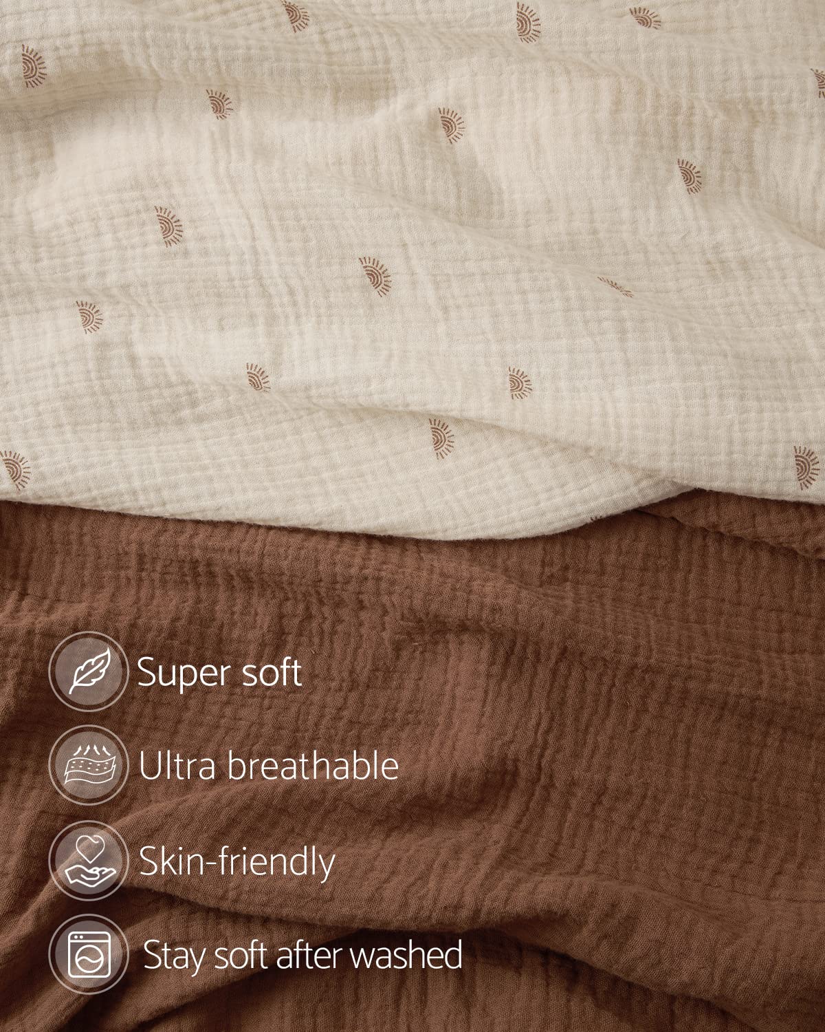 Blissful Diary Muslin Crib Sheets and Muslin Changing Pad Cover Bundle