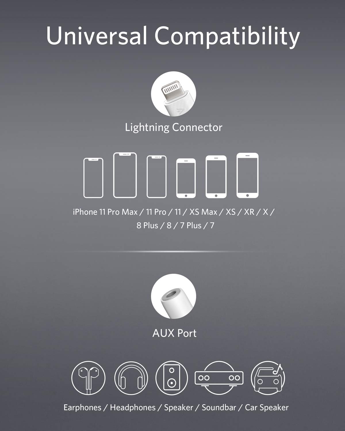 Anker 3.5mm Audio Adapter with Lightning Connector