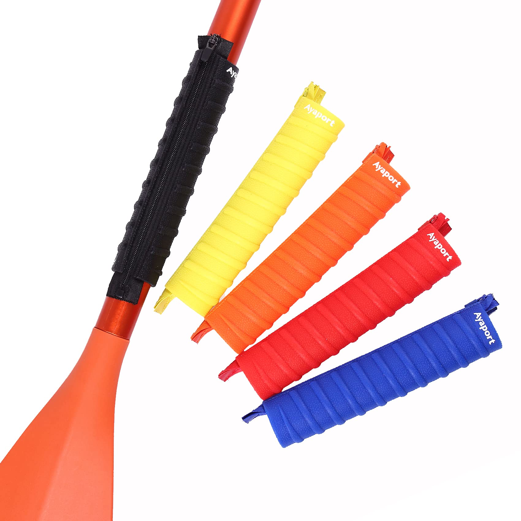 Ayaport Kayak Paddle Grips Non-Slip Zip Up Silicone Wraps for Take-Apart Paddles (Blue)