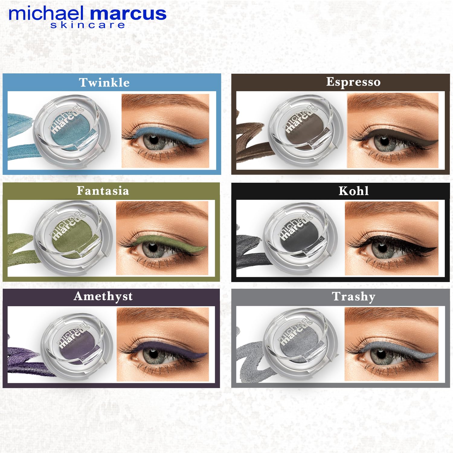 michael marcus Makeup Cake Eye Liner & Eyeliner Brush (Espresso) - Water Activated Dry Pressed, Long-Lasting & Smudge Resistant Eyeliner - Cruelty & Paraben Free - For Beginner & Pro Makeup Artist