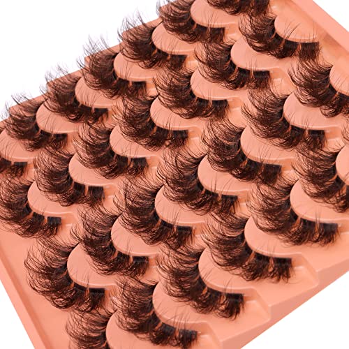 Alice Brown Lashes False Eyelashes Wispy Lashes DIY Lash Clusters Mink Fluffy Volume Russian Strip Lashes Eyelash Extensions Eye Lashes Pack Fake Lashes 14 Pairs by ALICE, 28.0 Count