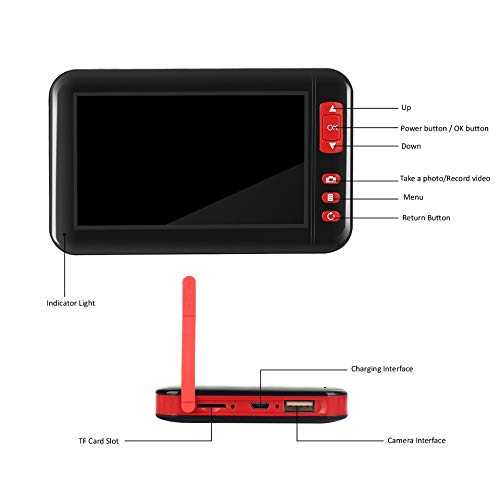 BHVXW 2M/5M/10M 8mm F200 Endoscope Camera 1080P with 4.3 Inch Screen Display 2000mAh 8 LED Light Inspection Borescope Camera (Size : 2M)
