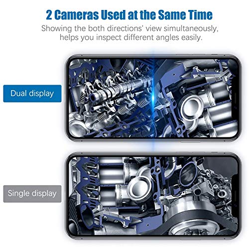 BHVXW Endoscope Dual Lens Inspection Camera Waterproof Semi-Rigid Snake Camera Borescope