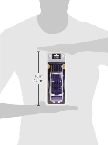 Andis 01415 Master Dual Magnet Large Comb Set - Crafted with High-Grade Metal, Contains 4 Different Size Combs - Providing a Comfortable & Snag-Free Experience - Purple
