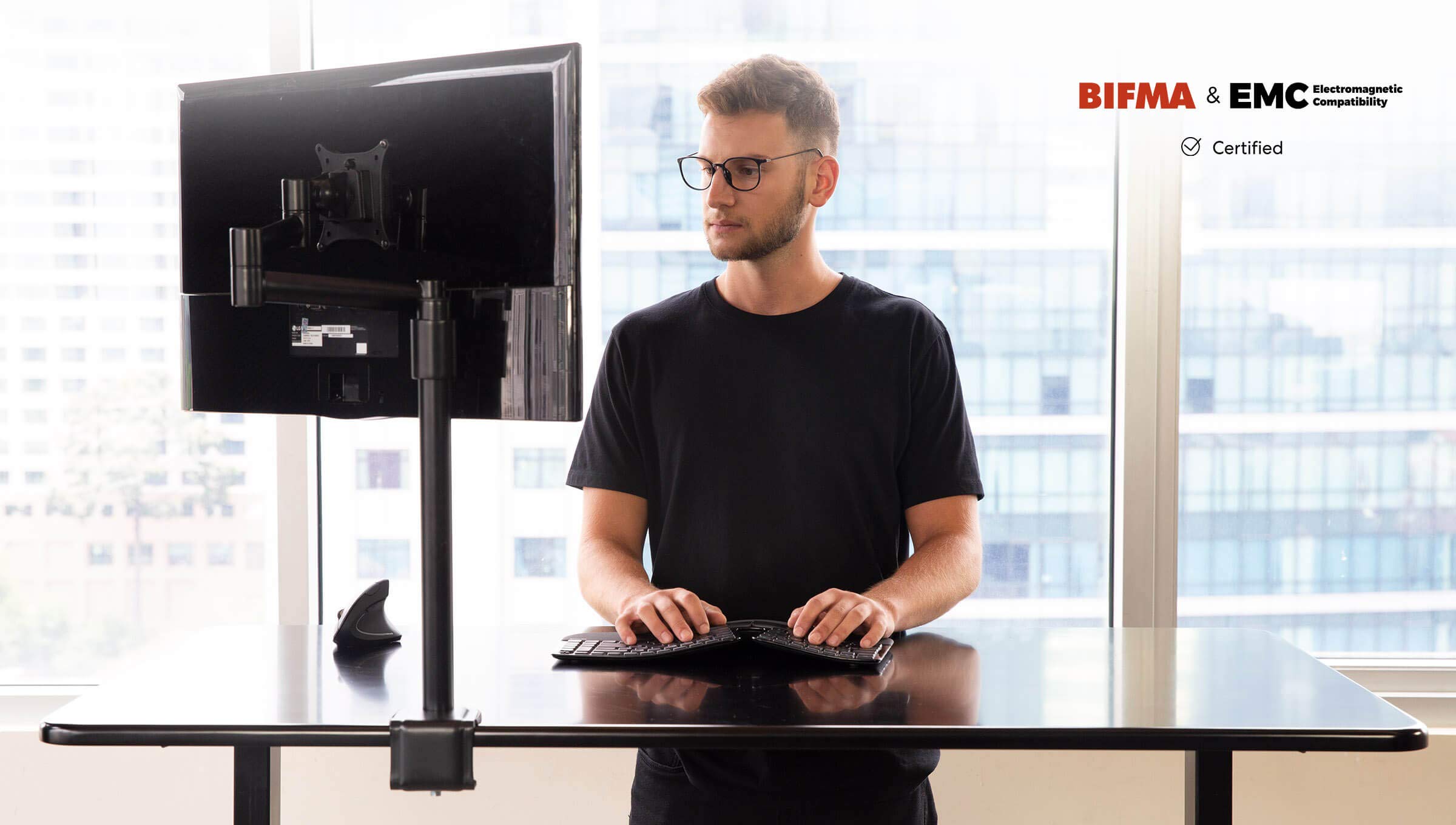 Autonomous Edition Smart Hybrid Dual Motor Electric Standing Desk Frame Classic Top, 28" - 47" Height Range, 39" - 70" Length Range, Black-Black