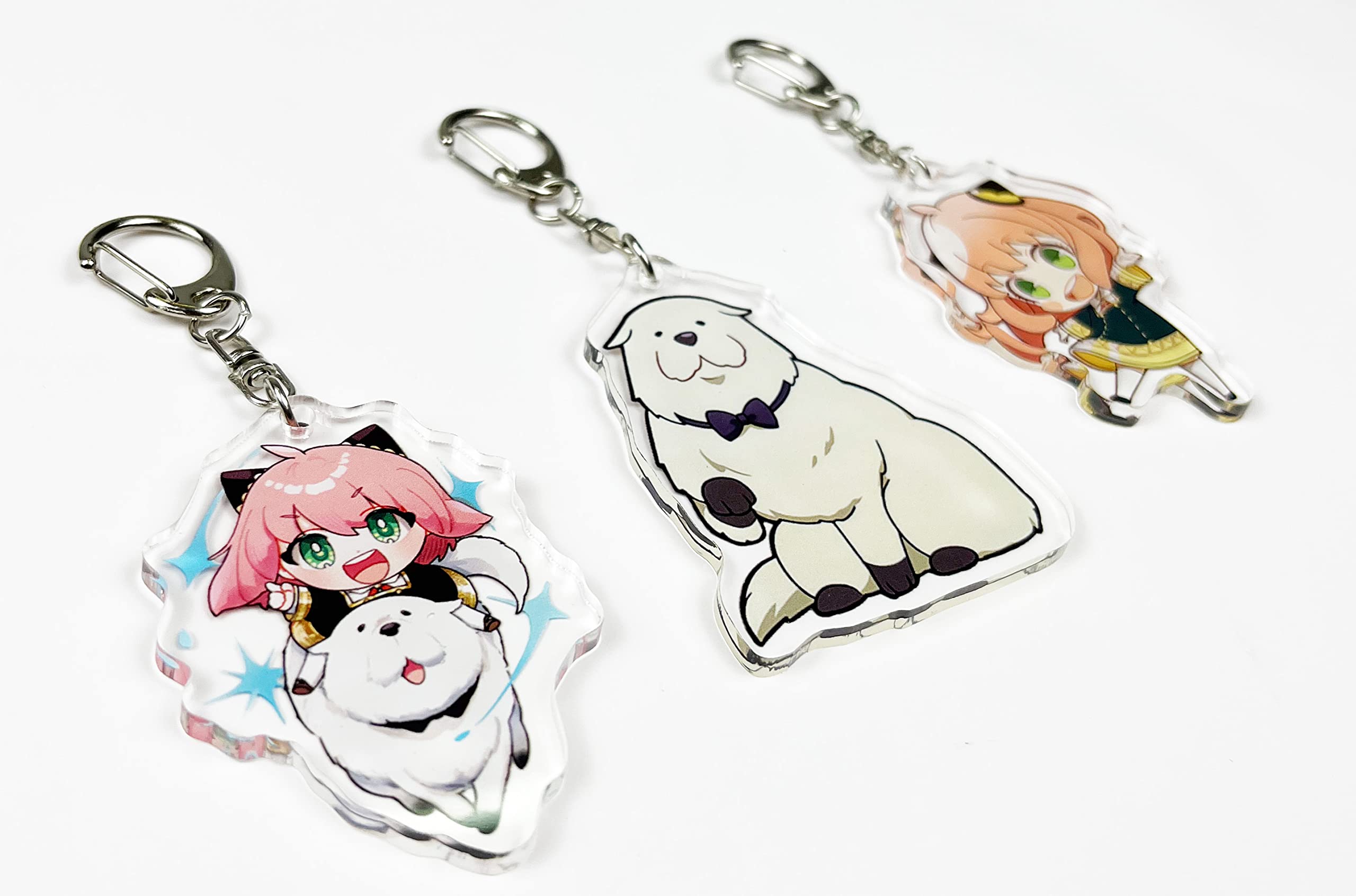 Birsppy DAANAH 7Pcs Spy Family Keychains Anya Yor Loid Forger Cosplay Cute Cartoon Anime Keyrings