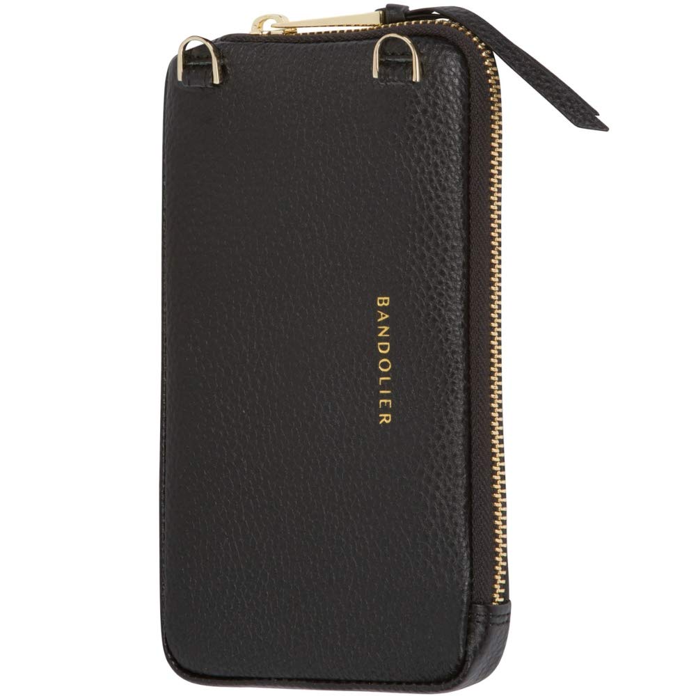 Bandolier Sarah Crossbody and Expanded Zip Pouch Set - for iPhone 14 Pro Max - Black/Gold