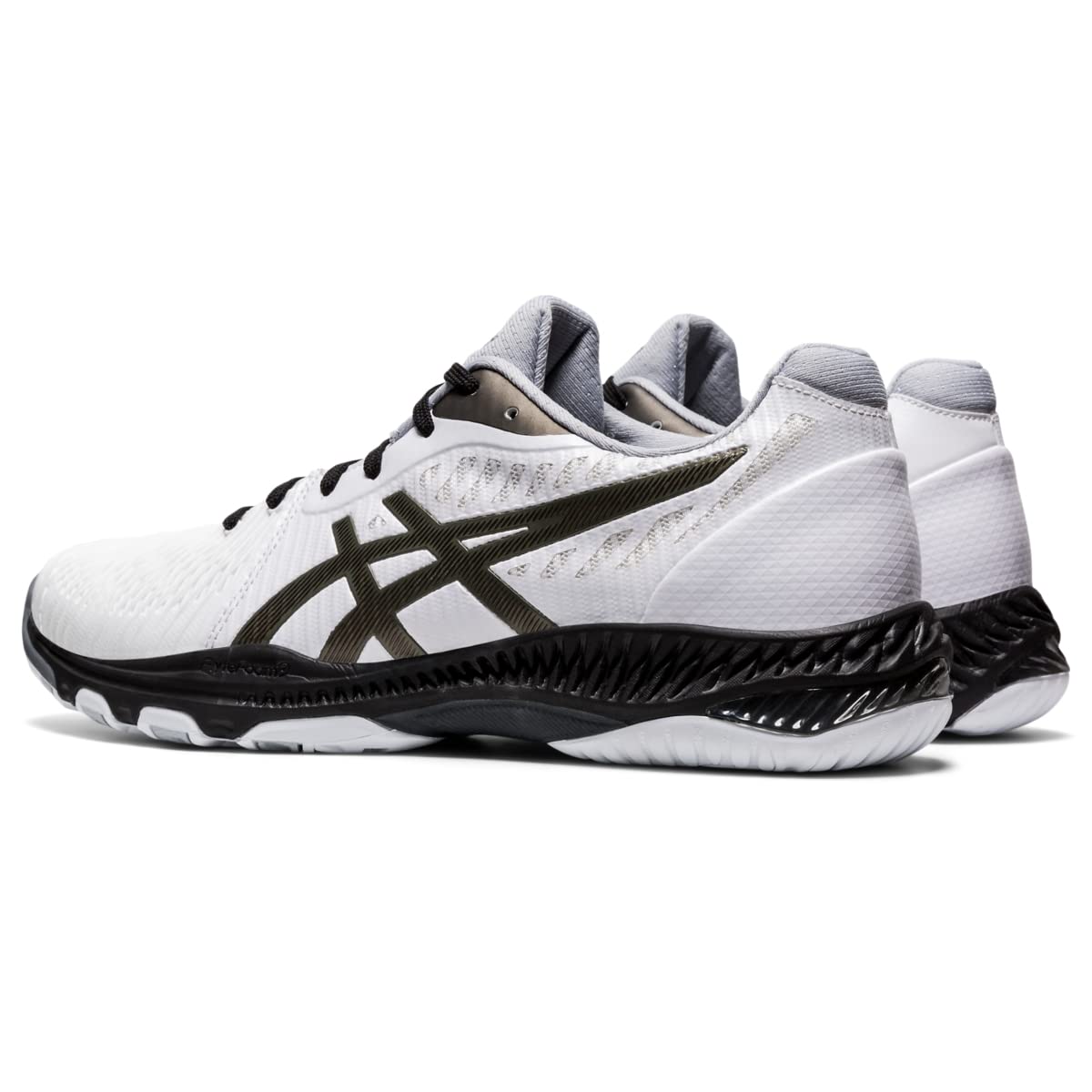ASICS Men's Netburner Ballistic FlyteFoam 2 Volleyball Shoes, 11.5, White/Gunmetal