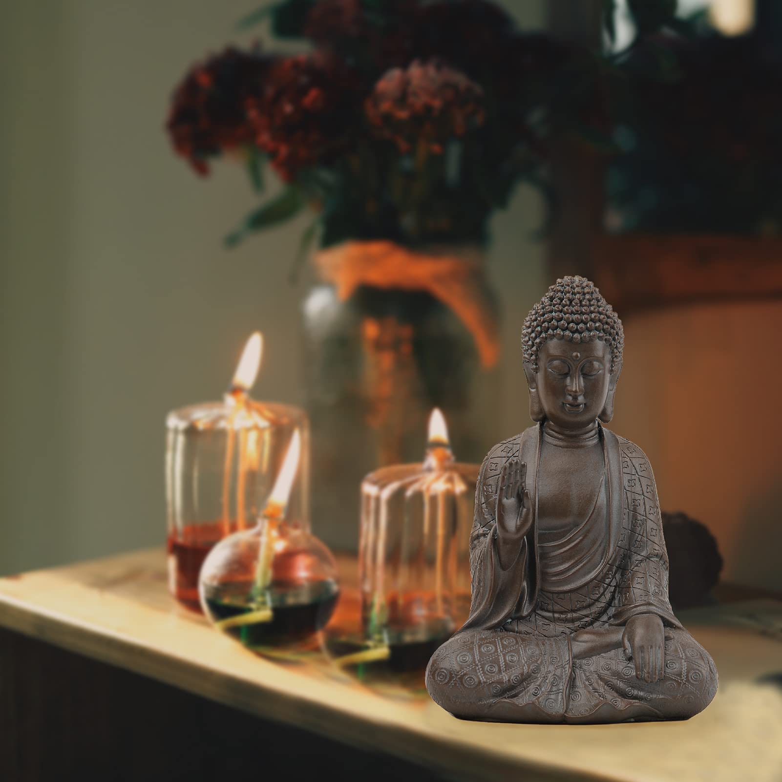 Leekung Buddha Statue Buddah Statute Buda β Buddha Statues for Home Decor,Buddah Statute Zen Decoration,Meditation Buddha Decor Antique Green