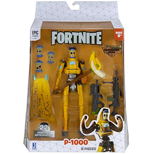 FORTNITE Legendary Series, 1 Figure Pack - 6 Inch P-1000 Collectible Action Figure - Includes 4 Interchangeable Faces, 1 Harvesting Tool, 2 Weapons, 1 Back Bling - Collect Them All