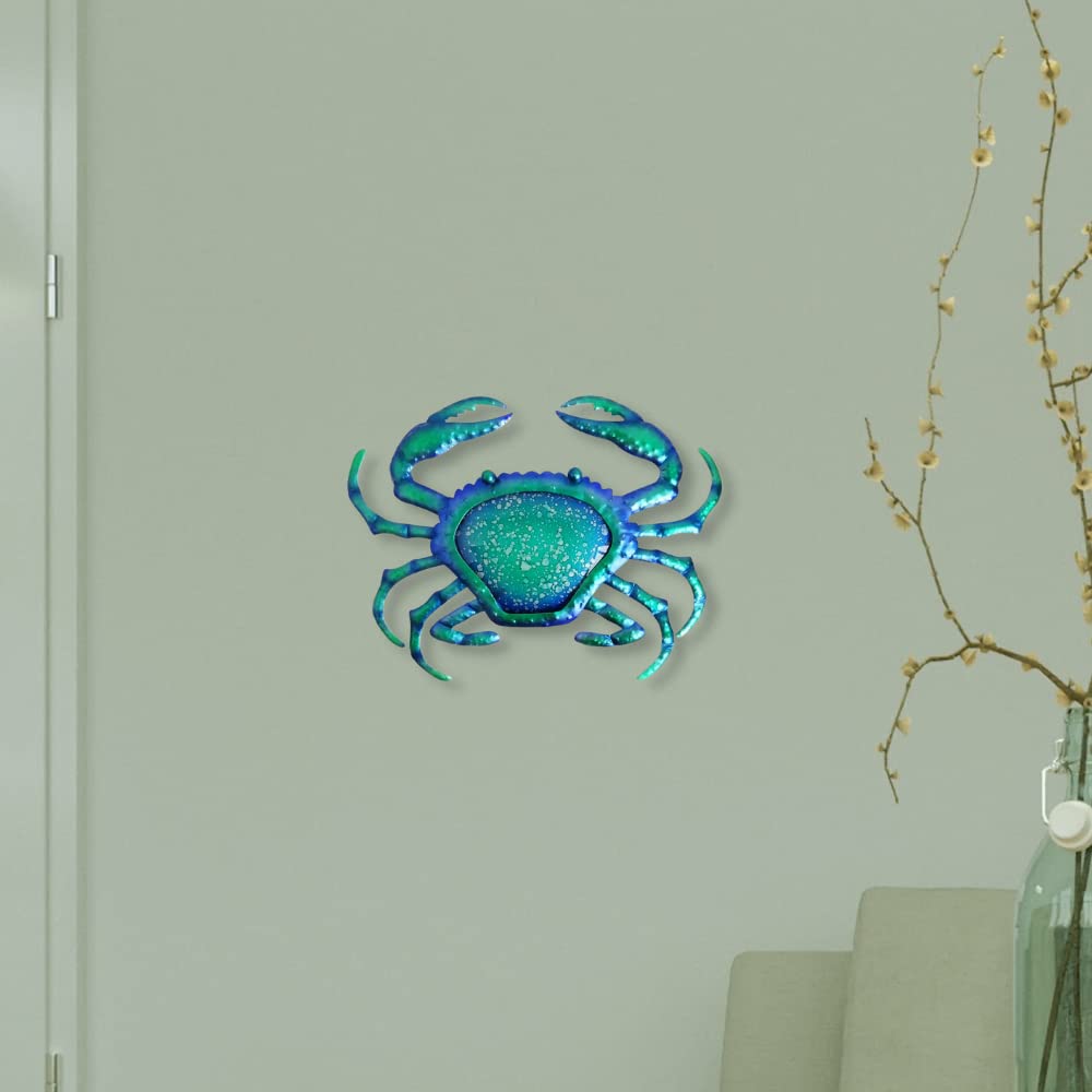 Comfy Hour Under The Sea Collection Metal Art Ocean Coastal Crab Wall Decor, Antique Brown