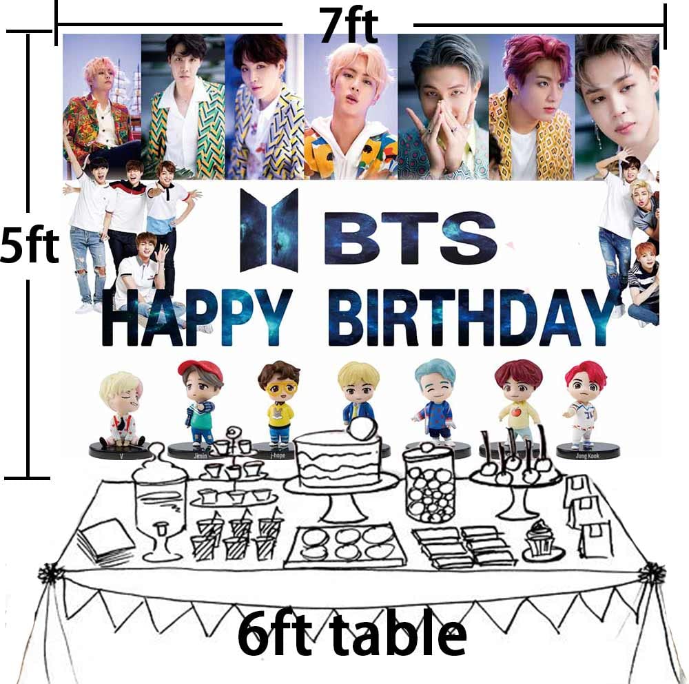 Bangtan Boys Backdrop for Boy Birthday Party Banner Background Photography Decoration Background 7x5ft