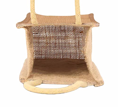 BANNER BUZZ MAKE IT VISIBLE BannerBuzz Jute Wine Bag Made of 100% Biodegradable Jute Material (4β W X 15β H X 4β B, Natural Brown Color)