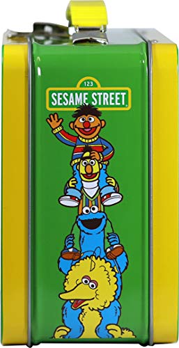 Aquarius Sesame Street Cast Fun Box - Sturdy Tin Storage Box with Plastic Handle & Embossed Front Cover - Officially Licensed Sesame Street Merchandise and Collectible Gift for Kids, Teens & Adults