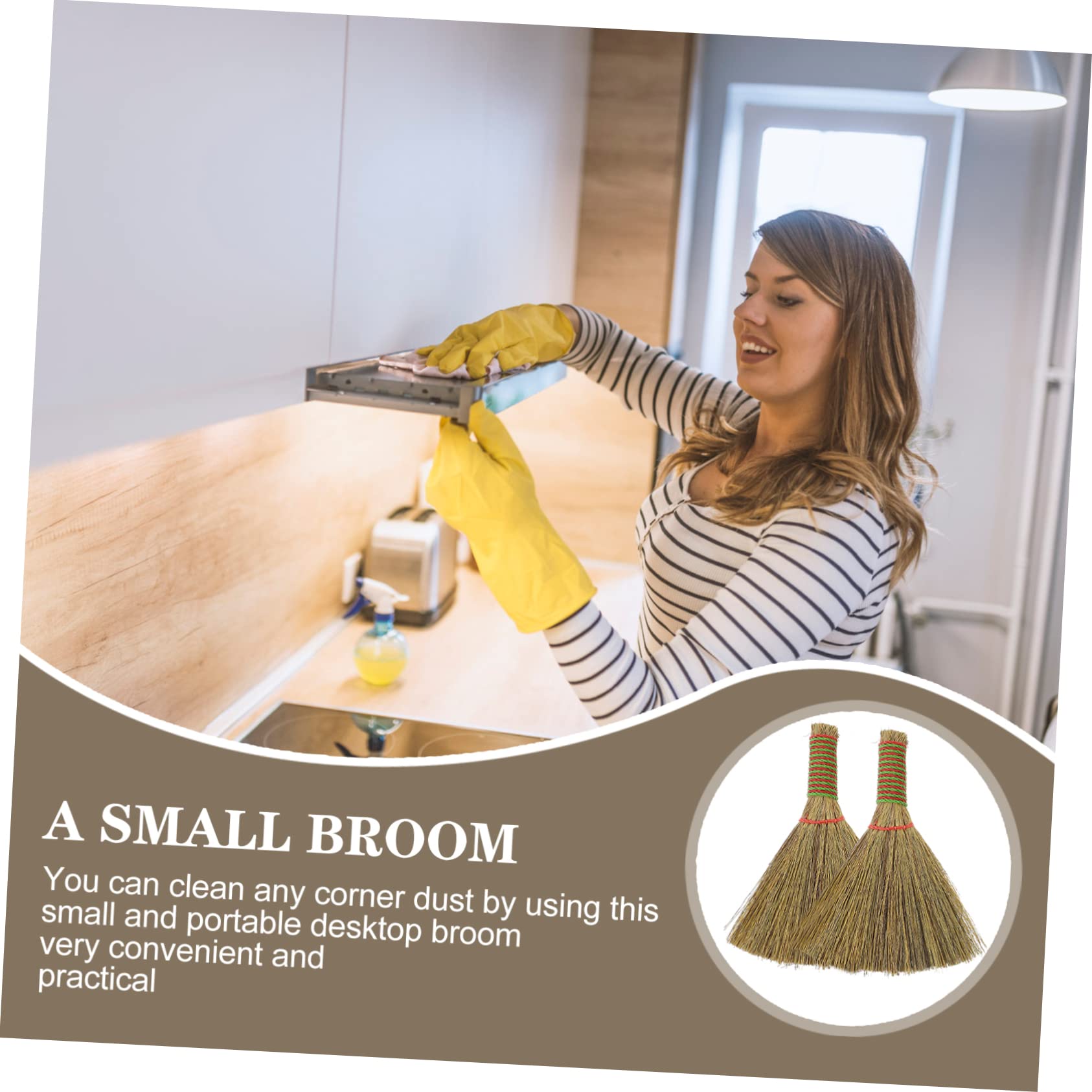 minkissy 10 Pcs Desktop Small Broom Miscanthus Small Broom Kitchen Desktop Cleaning Broom Kids Desks Broom Mini Desk Whisk Broom