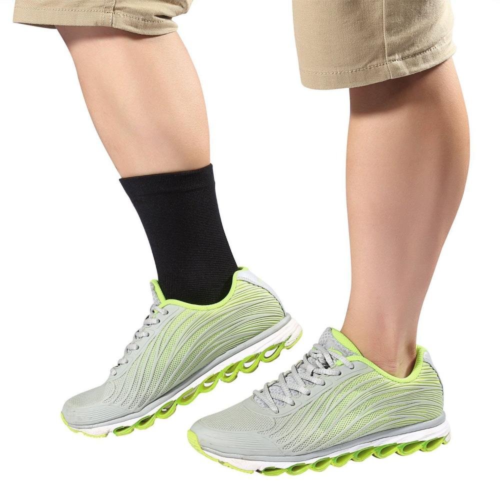 Ankle Support Brace Sleeve Elastic Foot Guard Sprains Injury Wrap Strap Breathable Compression For Pain Relief, Injury Recovery, Heel Spurs and Flat Feet Black(Single) Suitable