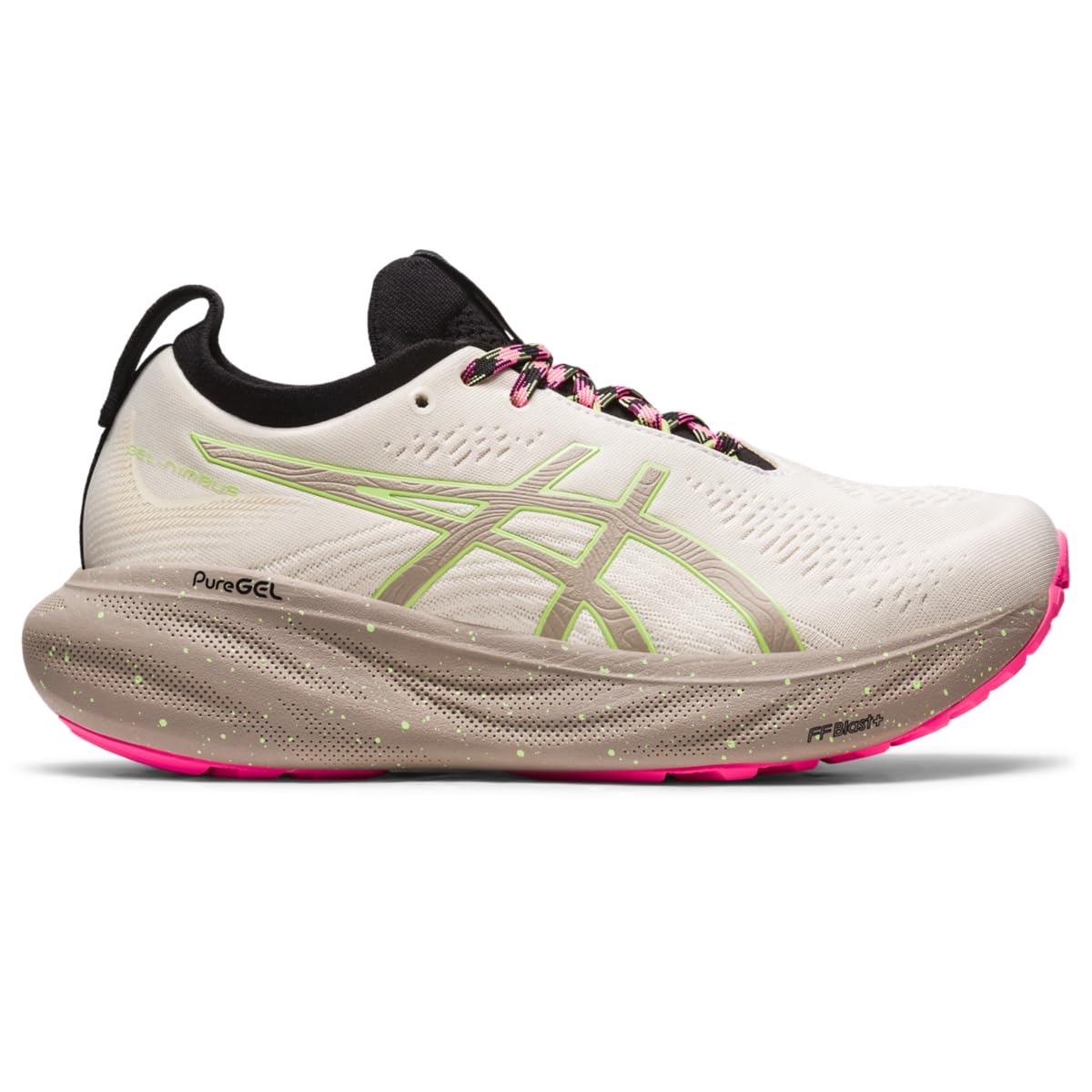 ASICS Women's Gel-Nimbus 25 Trail Shoes, 8.5, Nature Bathing/Lime Green