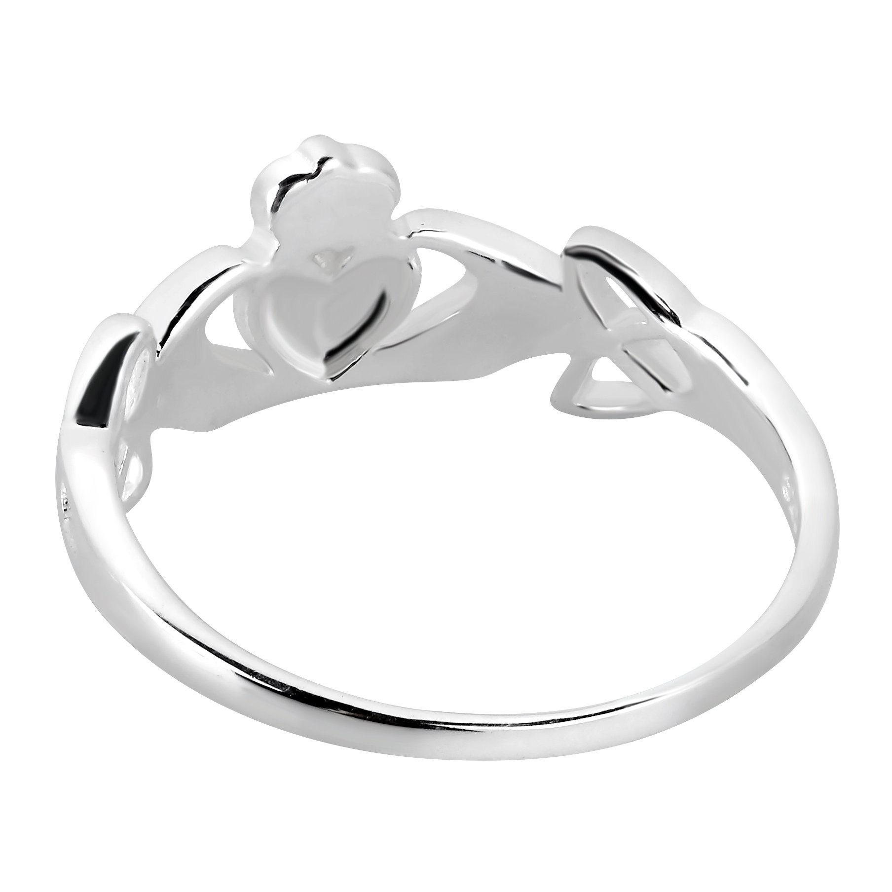 AeraVida Celtic Claddagh Love Heart Rose Gold Over Silver Ring (7)