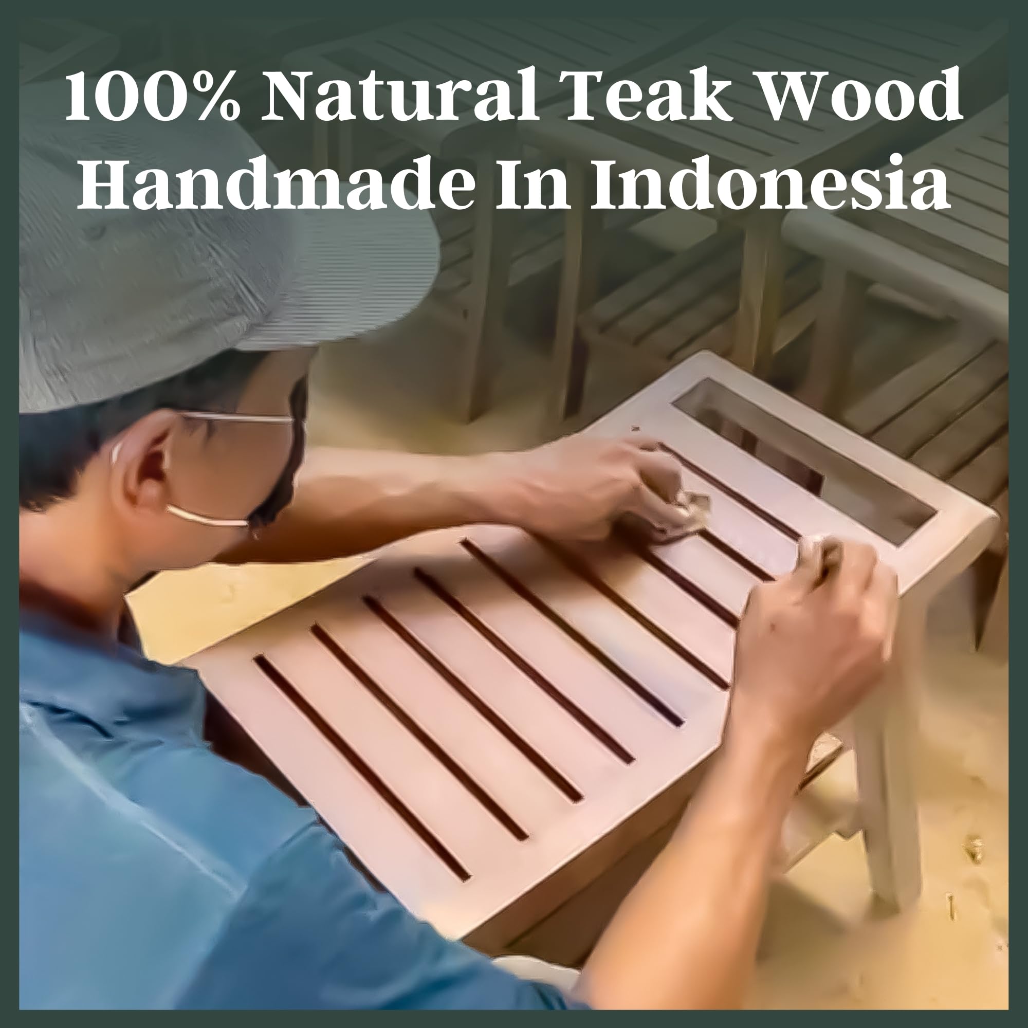 Teak Corner Shower Bench - Fully Assembled 14 inch Corner Teak Shower Bench | Waterproof Shower Stool for Shaving Legs | Non-Slip Multi-Purpose Corner Shower Stool for Bathroom, Patio, Living Room