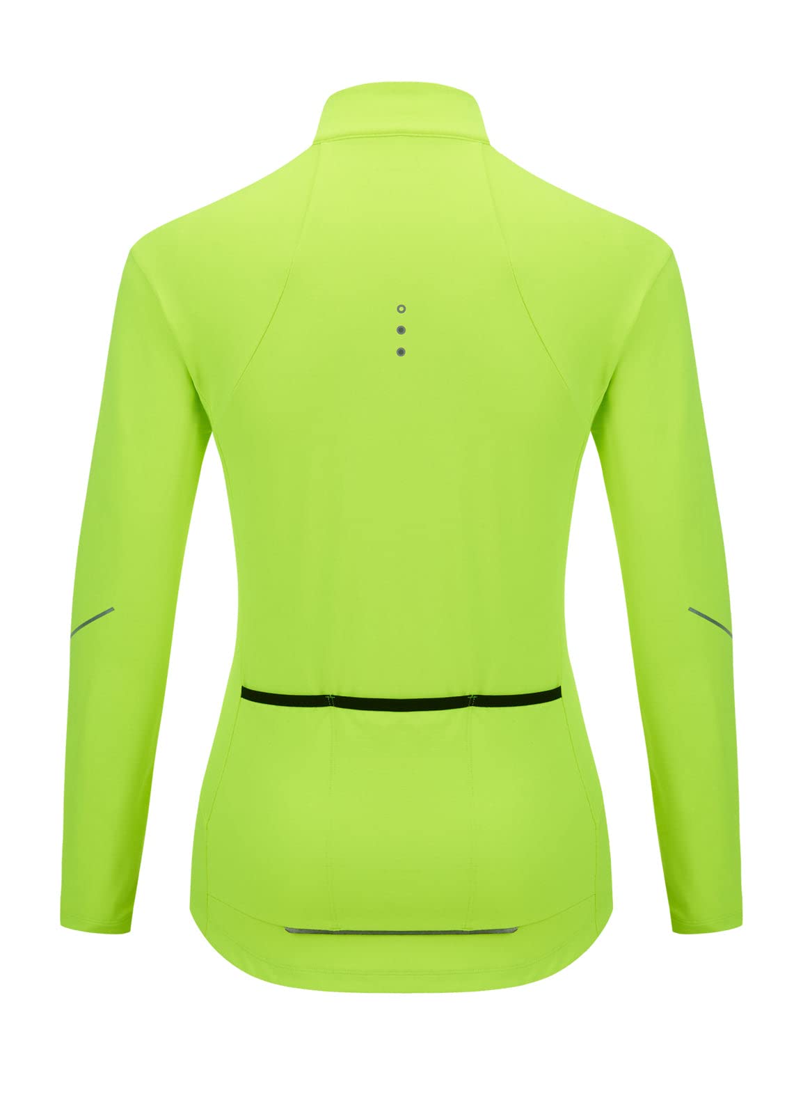 BALEAF Women's Thermal Cycling Jersey Long Sleeve Winter 4 Pockets Bike Fleece Jackets Windproof Cold Weather Fluorescent Yellow XXL