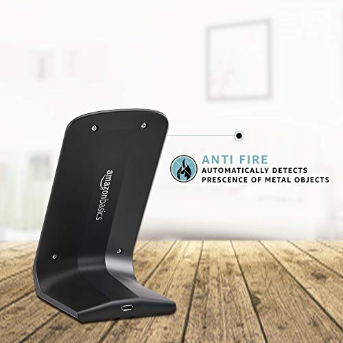 Amazon Basics 10W Qi Certified Fast Charging Wireless Stand - Black