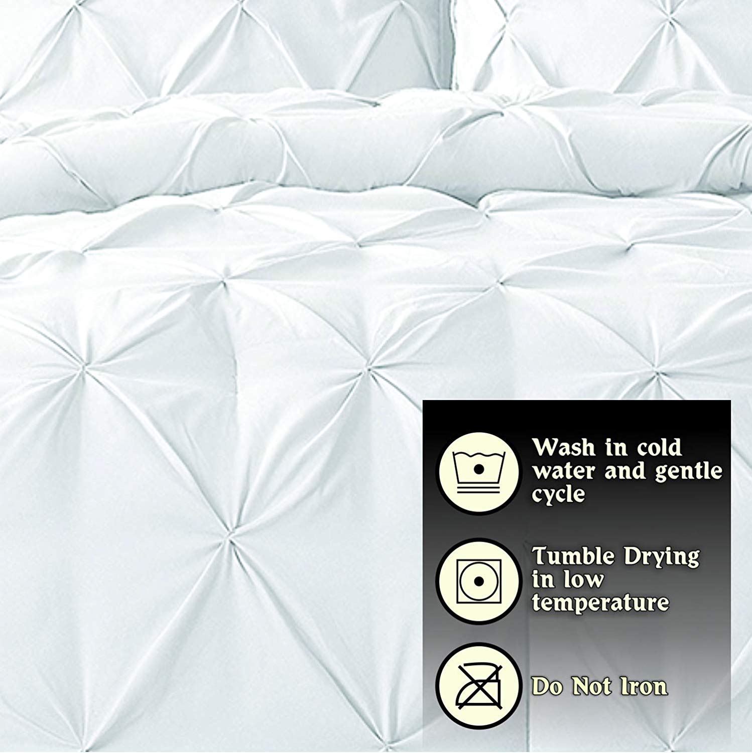 Crown Collection Luxuriate Hotel 1000-TC Hypoallergenic Ultra Soft 100% Egyptian Cotton Super King Plus 120X120 Dark Gray Solid Pinch Plated Duvet Cover with Zipper Colser & 2pcs Pillow Case Set